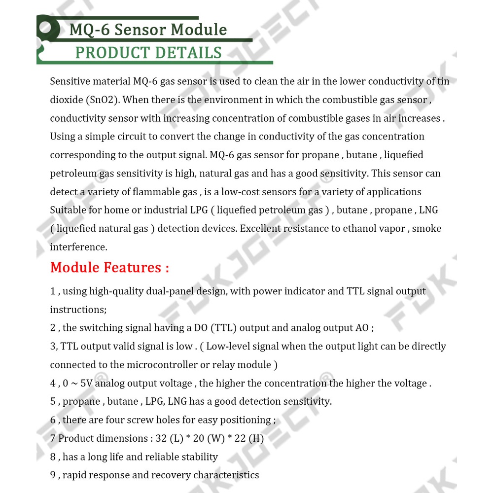 MQ-6 module liquefied propane-butane MQ6 sensor module | Shopee Philippines