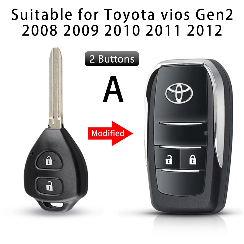 Toyota Flip Key Cover Remote Shell Replacement Case Fit For Toyota Vios ...