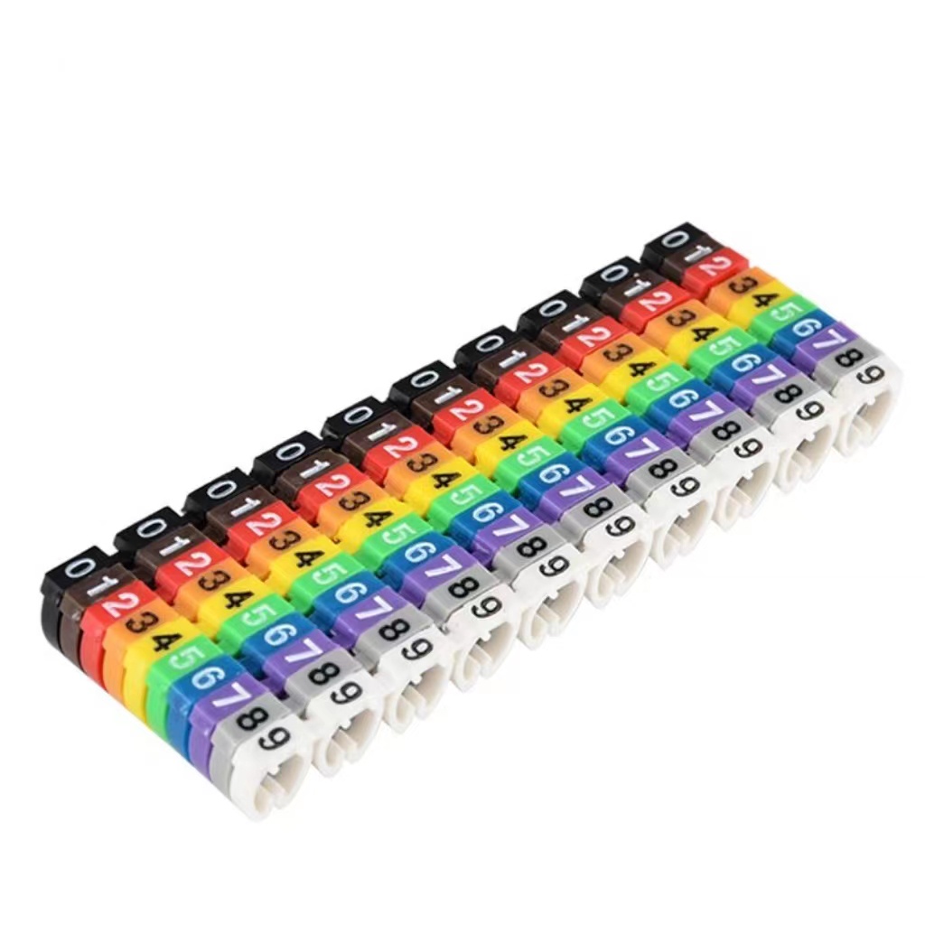 100/150PCS Plastic Cable Marker Label Color Digital Number 0 To 9 Tube ...