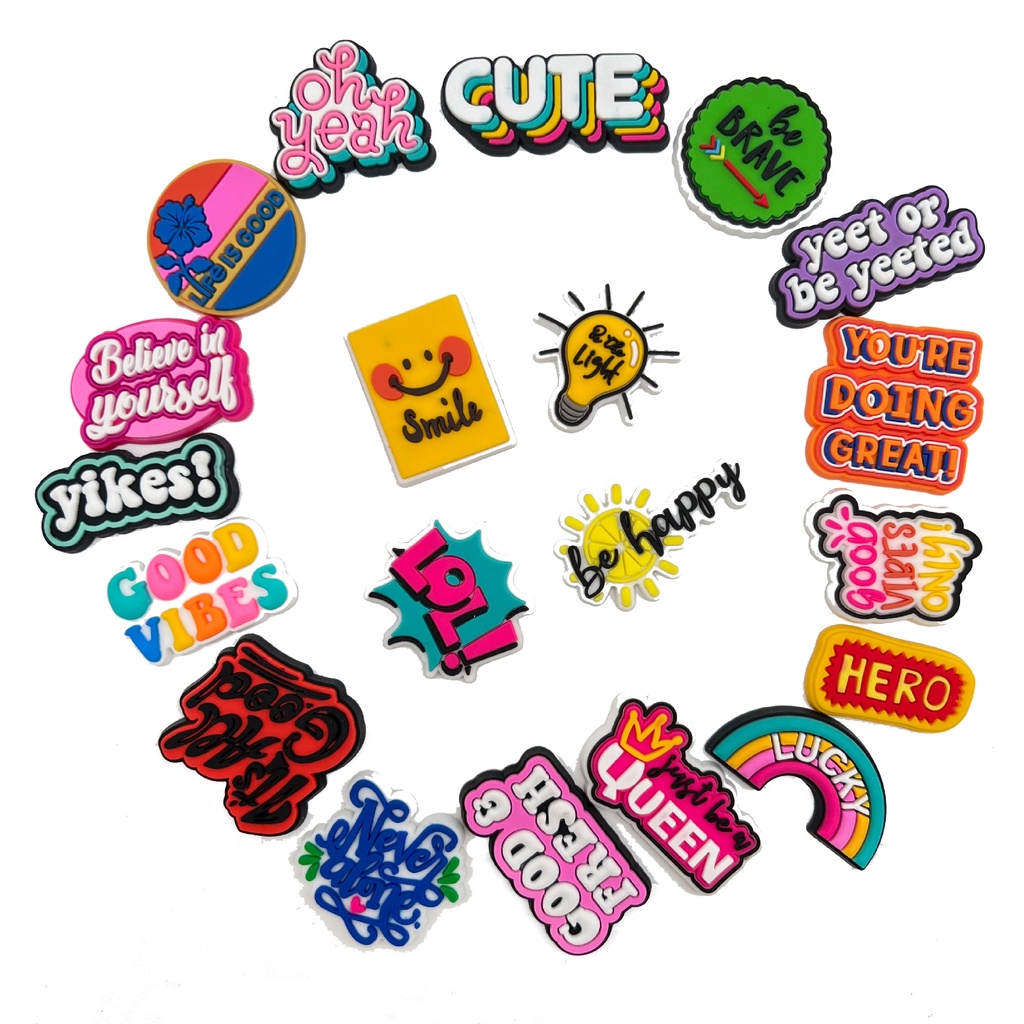 Cartoon jibits Letters Rainbow Motivational croc Design Jibits Letter ...
