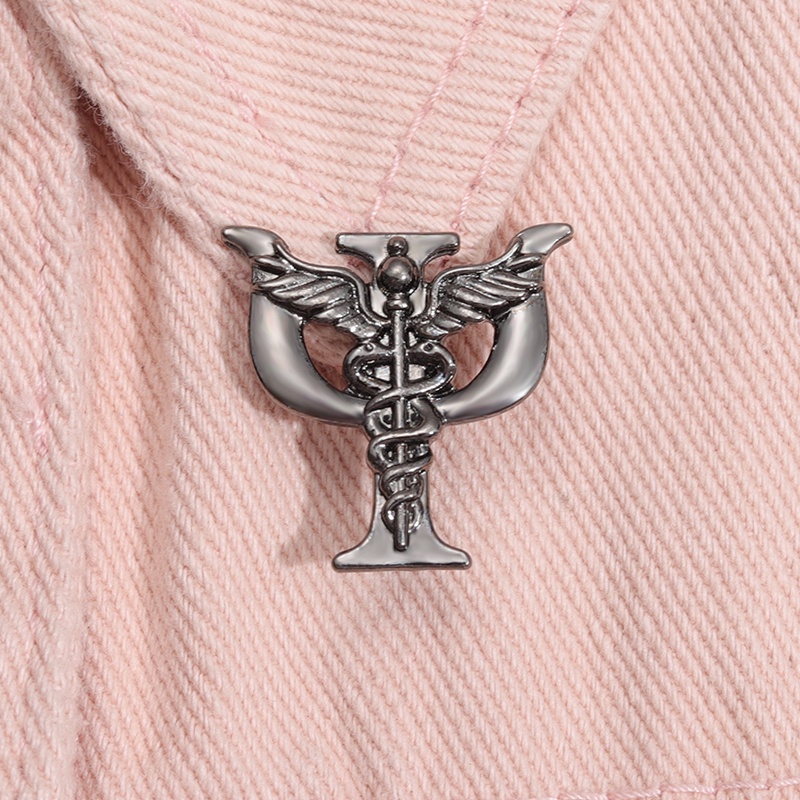 PSI Symbol Brooch Psychology Badge Pins Stick of Justice Lapel Pin Jewelry Accessories Gift ...