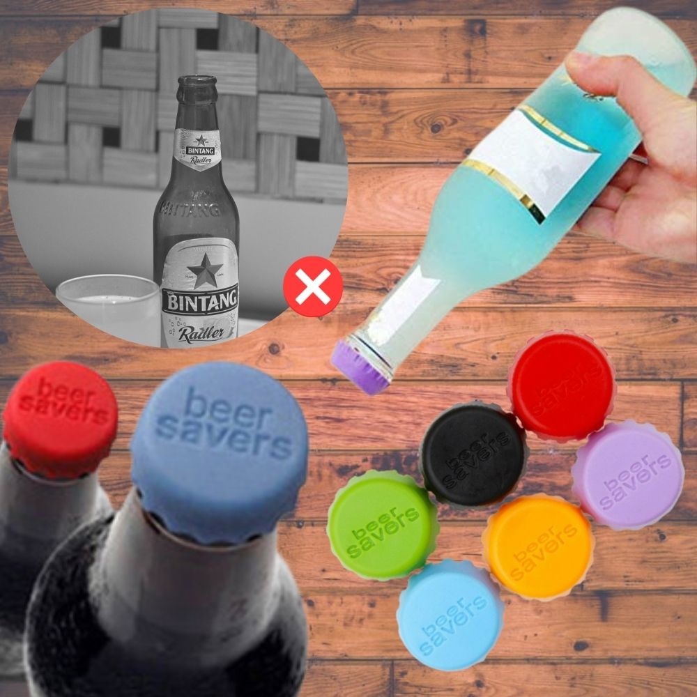 Reusable Silicone Beer Bottle Caps , Beer, Soda, Wine, Milk & Sauce ...