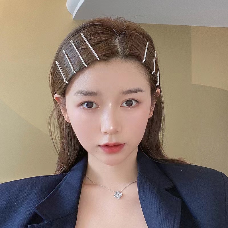 Set of 4 pieces Flash diamond one-line hairpin fashion net celebrity ...
