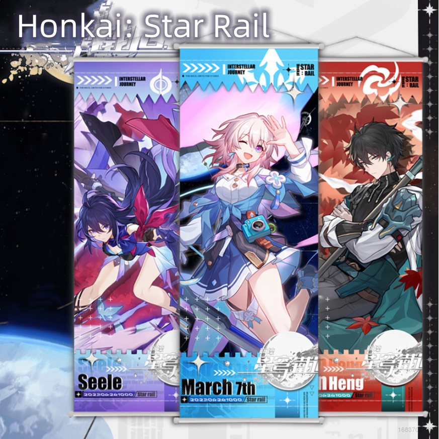 HQ2 Honkai: Star Rail Anime Scroll Painting Hanging Poster Cloth Fabric ...