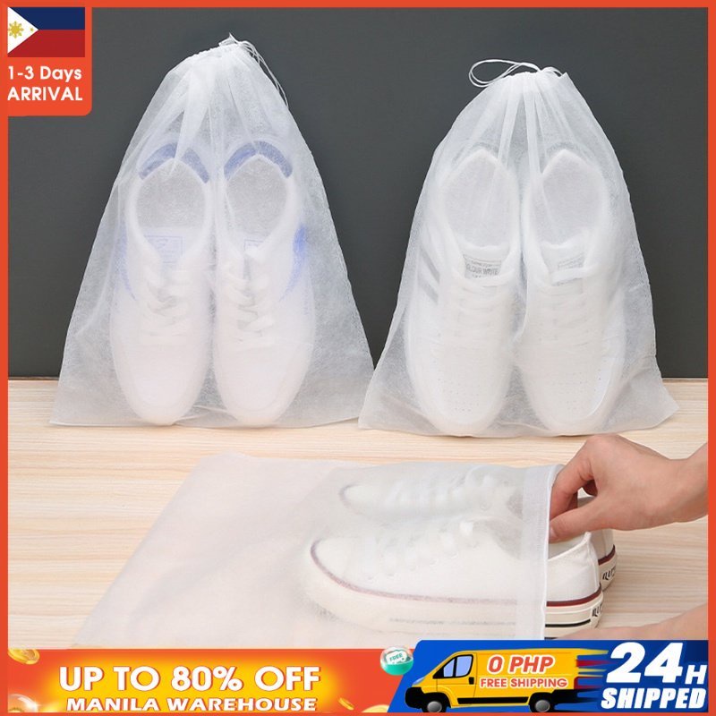 Shoes Storage Bag Drawstring Closet Organizer Non Woven Dust Covers ...