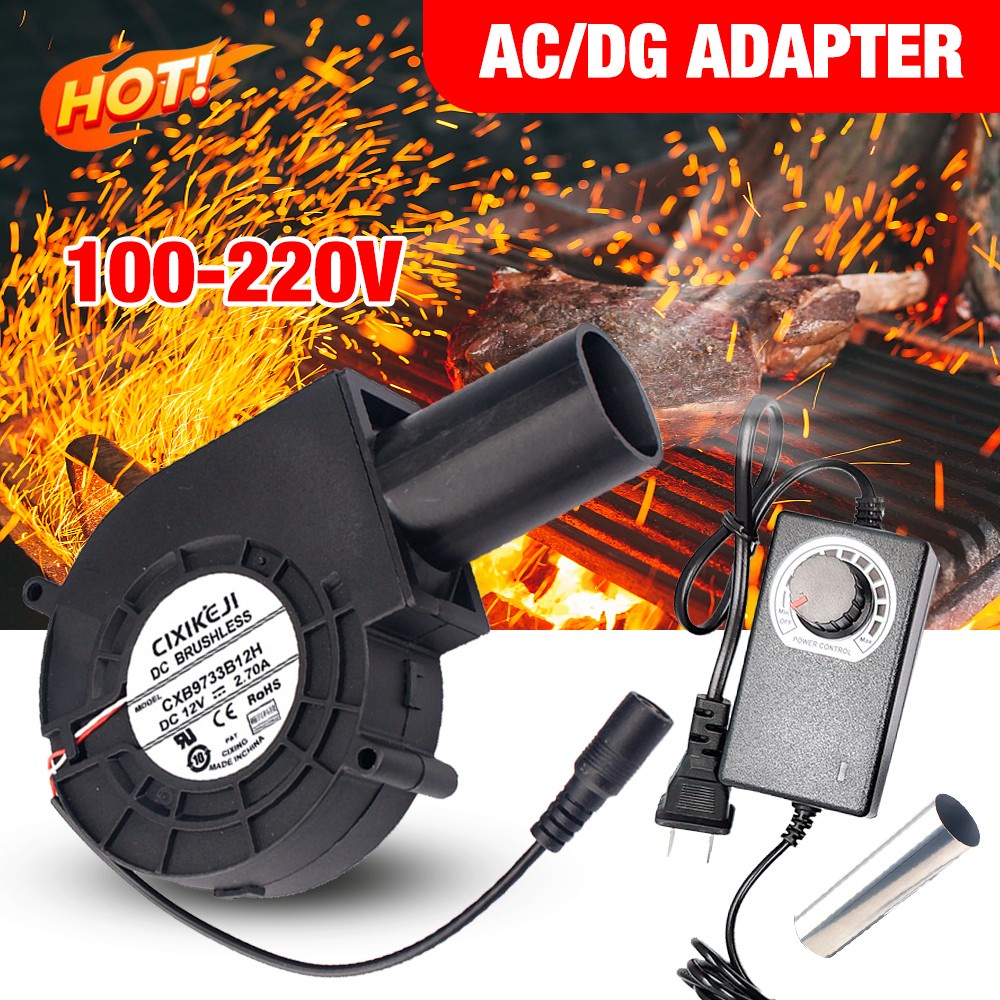 12V Air Blower Fan 7530 Air Blower DC 12V Portable Blower Cooking ...