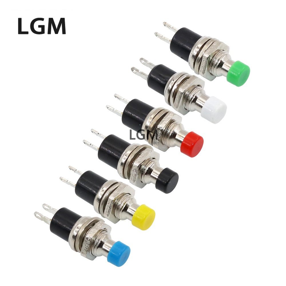 5Pcs PBS-110 Round Button 220V 0.5A 7mm Momentary Self-resetting Push ...