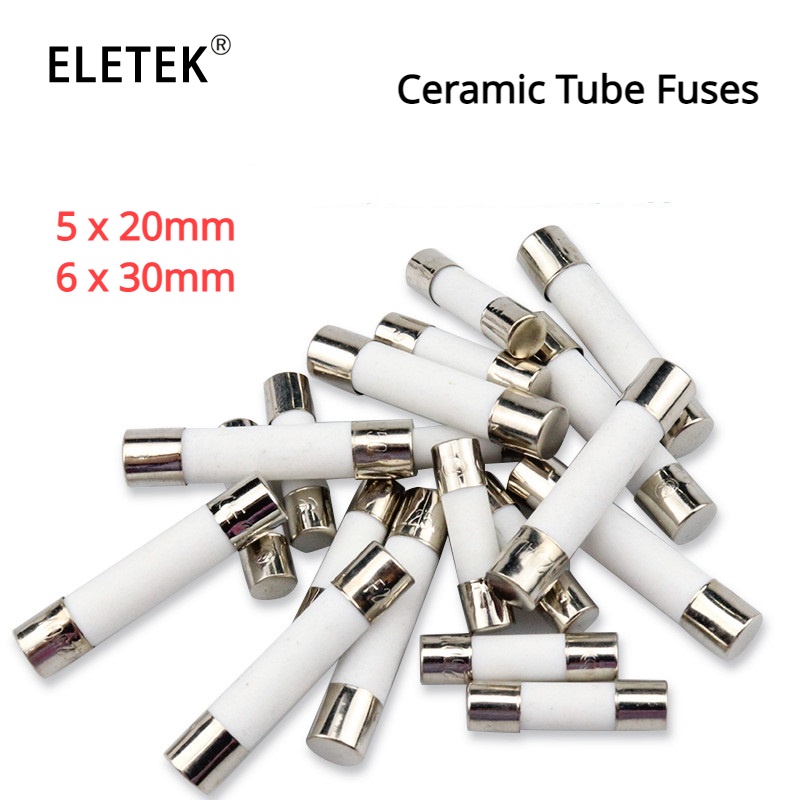 10pcs 5 x 20mm 6 x 30mm Ceramic Tube Fuses Fast Blow Fuse 250V 1A 1.5A ...