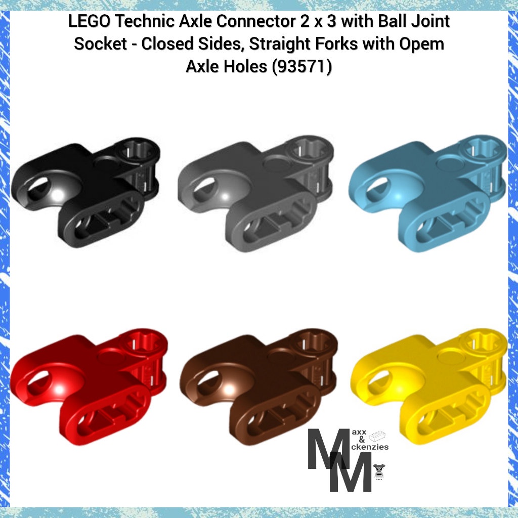 Technic, Axle Connector 2x3 with Ball Joint Socket and Open Axle Holes ...