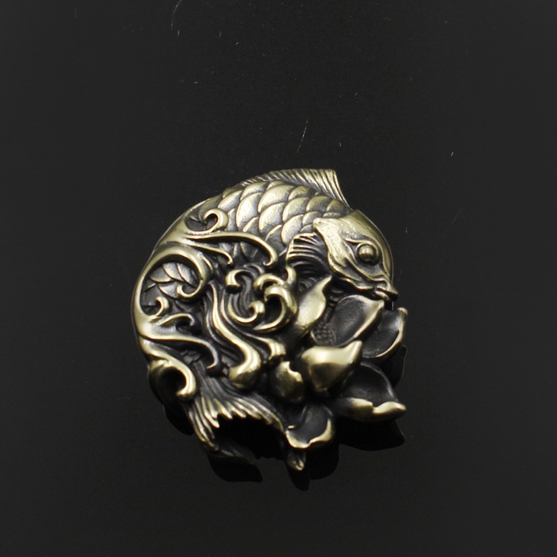 Brass DIY Button Brocade Carp Wealth Cloth Clothing Button Cuba Bags ...