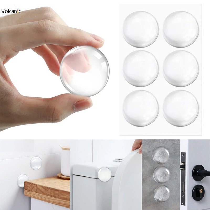 6Pcs Transparent Round Self Adhesive Thickened Silicone Door Stopper ...