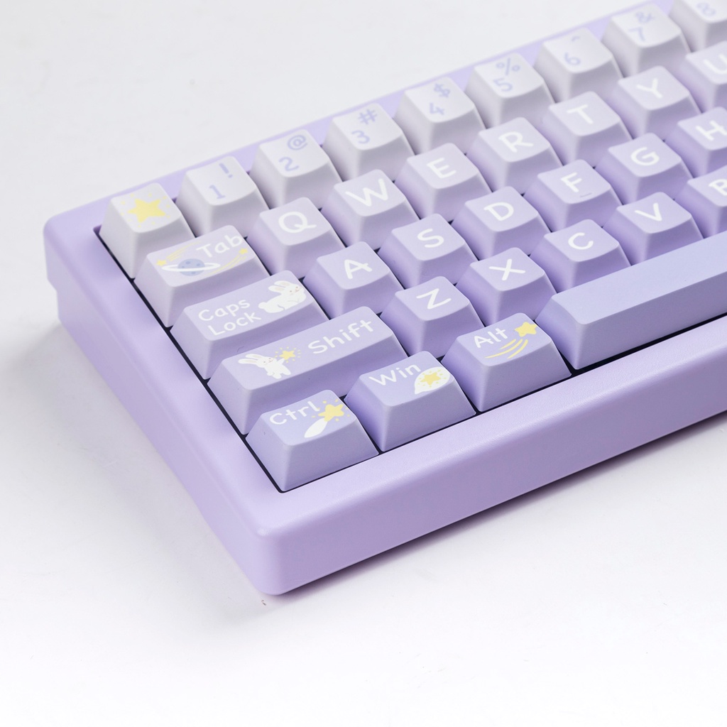 Picking Star Rabbit Cherry profile Height KeyCap purple cute keycap ...