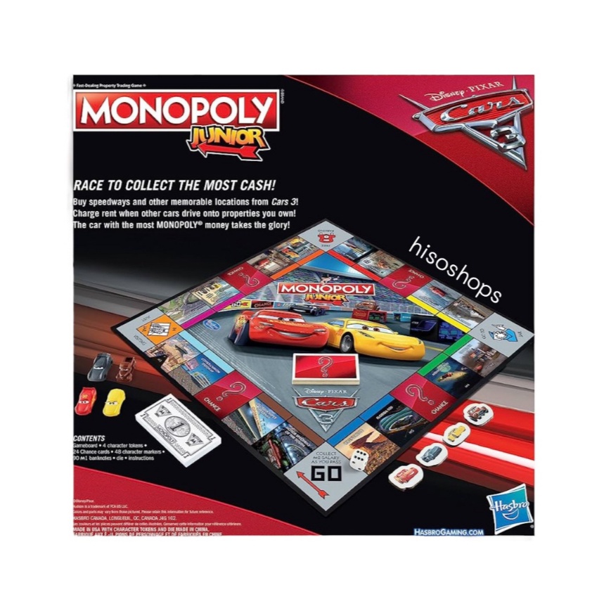 Monopoly Junior Cars Games Mcqueen Hasbro | Shopee Philippines