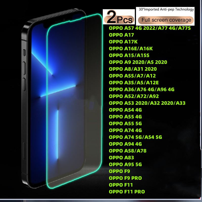 1-2PCS light-emitting tempered glass OPPO A57 AA77 A77S A17 A17K A16E A16K A15 A15 A9 A5 A8 A31 ...