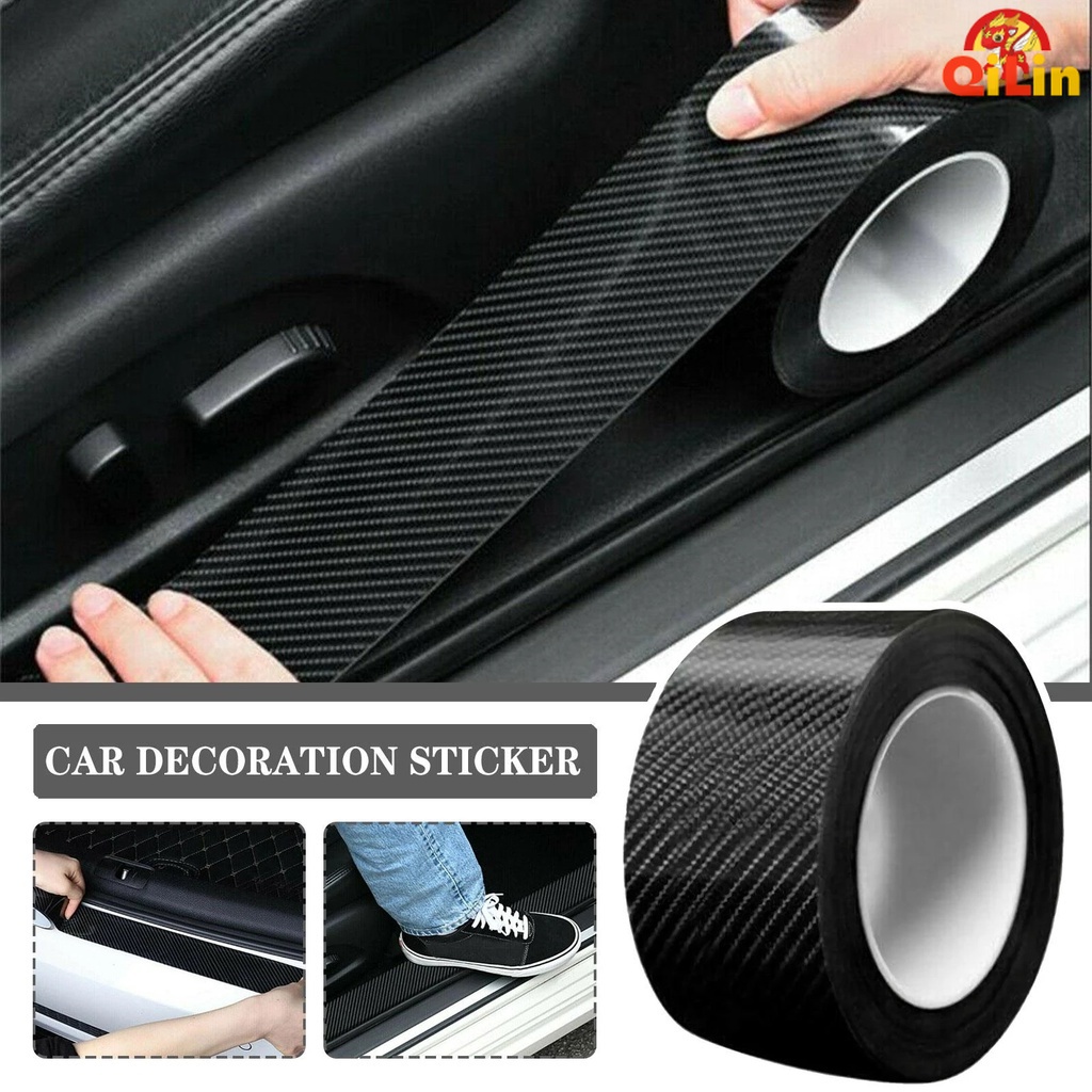 3D Car Sticker Black Carbon Fiber Pattern Carbon Fiber Bumper Door ...