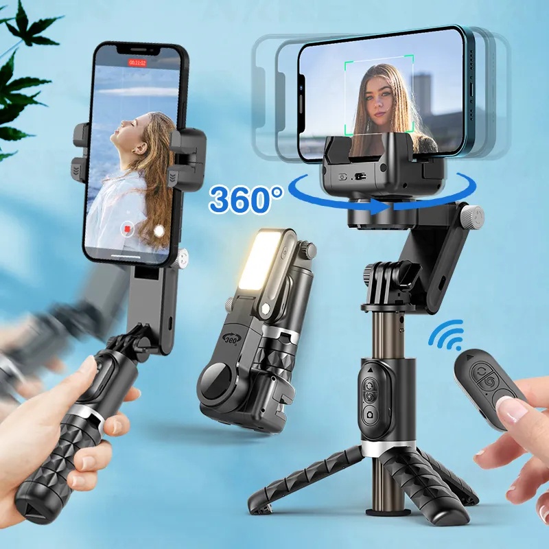 Gimbal stabilizer 360° Rotation Tripod with Face/Object Tracking for ...