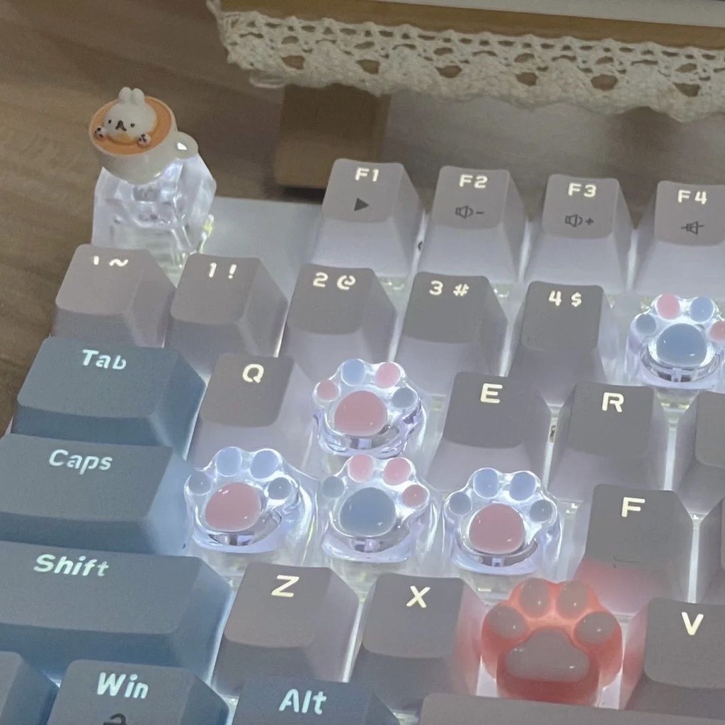 Mia's | Original Light Translucent Resin Keycap Cute Keycap Cross Axis ...