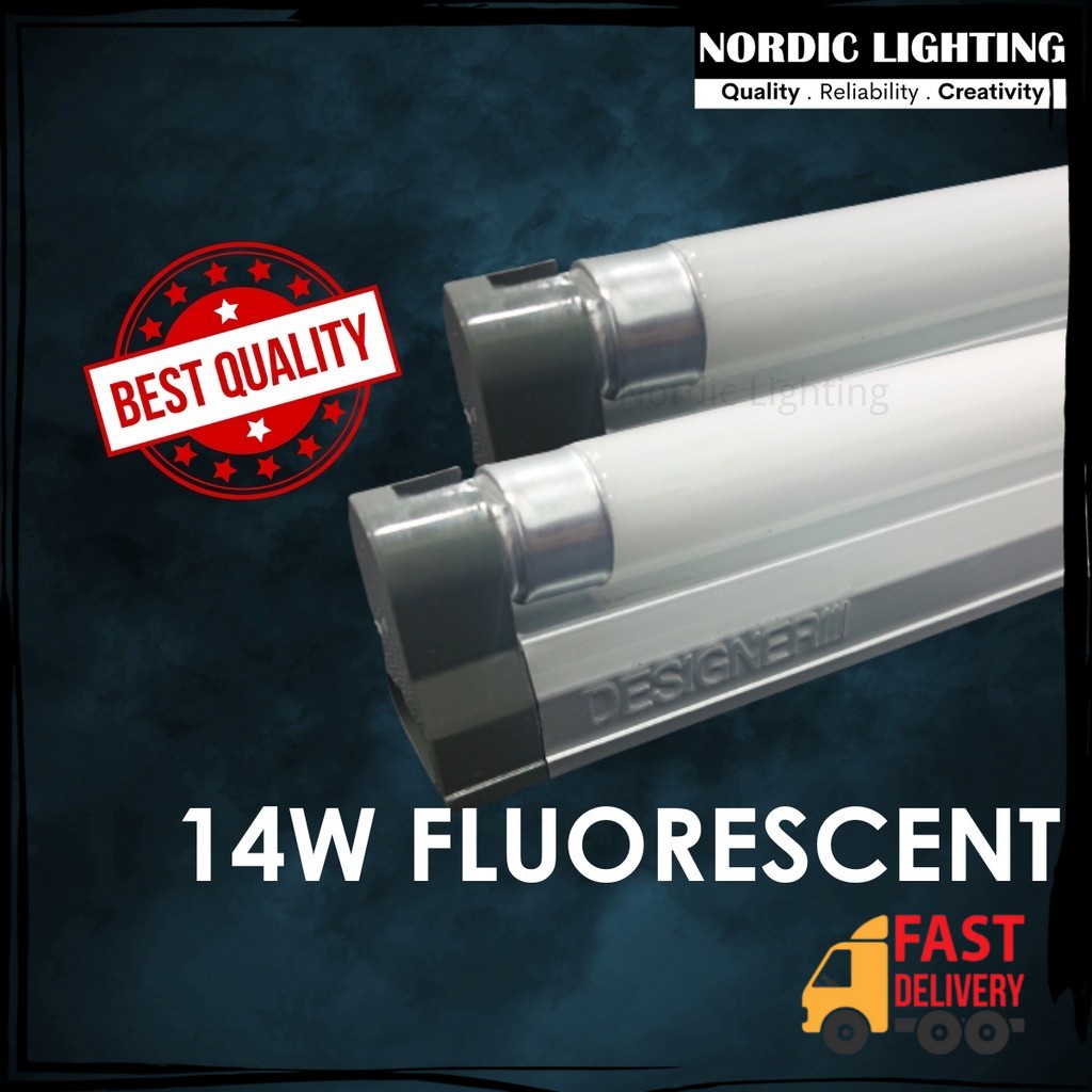 [14W FLUORESCENT] Nordic Lighting T5 Fluorescent Tube Light Energy ...