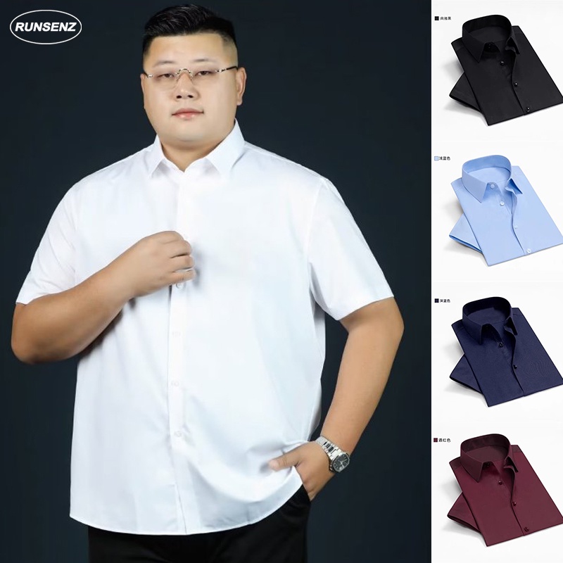 M-8XL Fat Man Plus Size Shirt Men Simple Plain Short Sleeve T Shirt ...