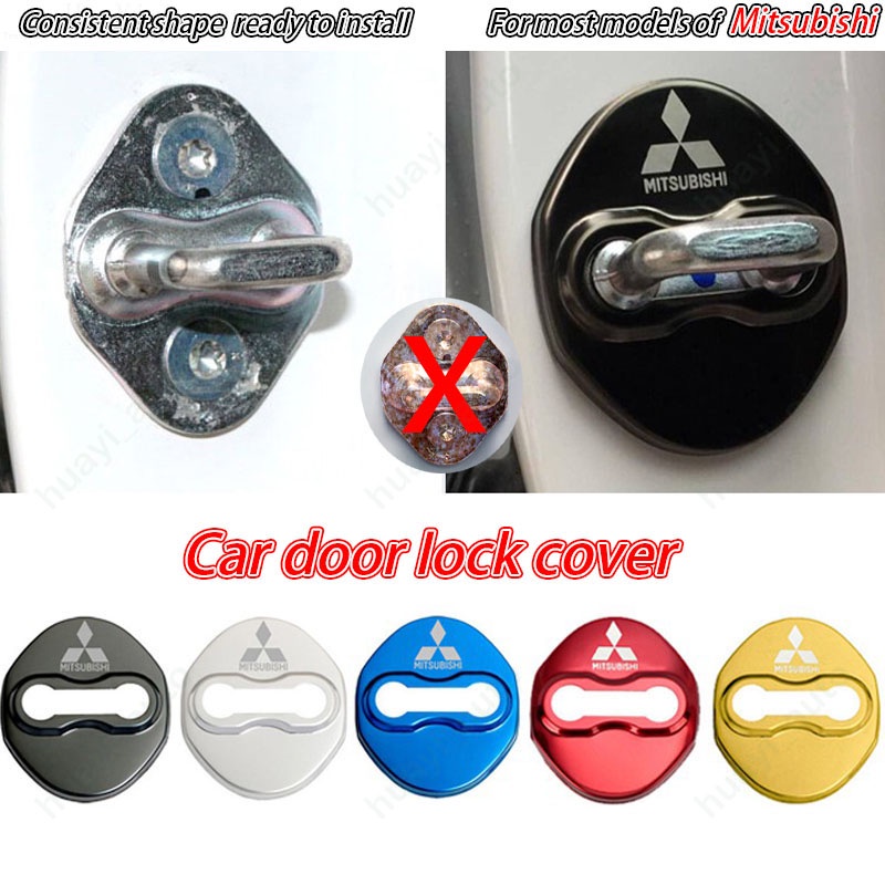 4pcs/set Mitsubishi Stainless Steel Car Door Lock Cover for Ralliart ...