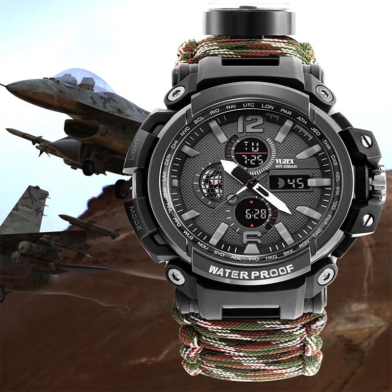Men's Watch Outdoor Survival Watch Multifunctional Waterproof Military ...