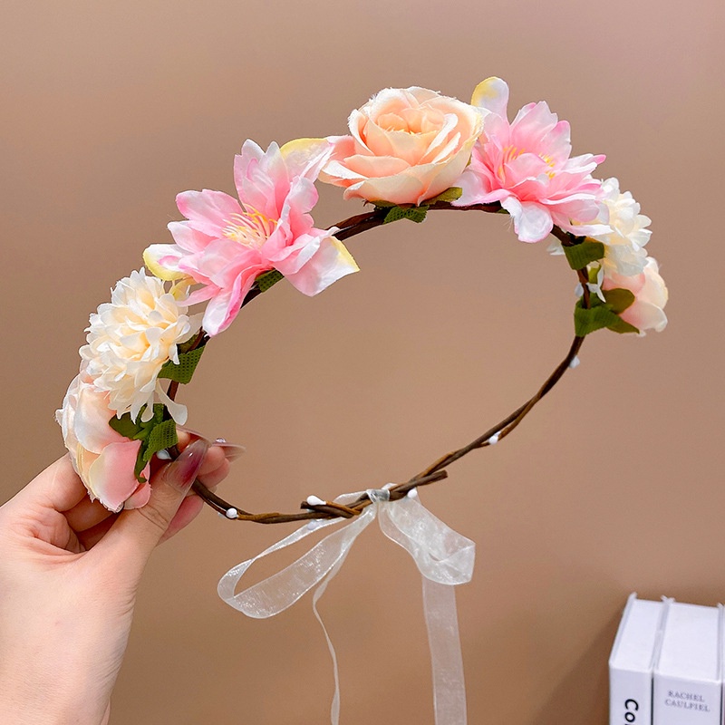 Flower Crowns Headband Girl Bridesmaid Flower Headpieces Hair Band ...