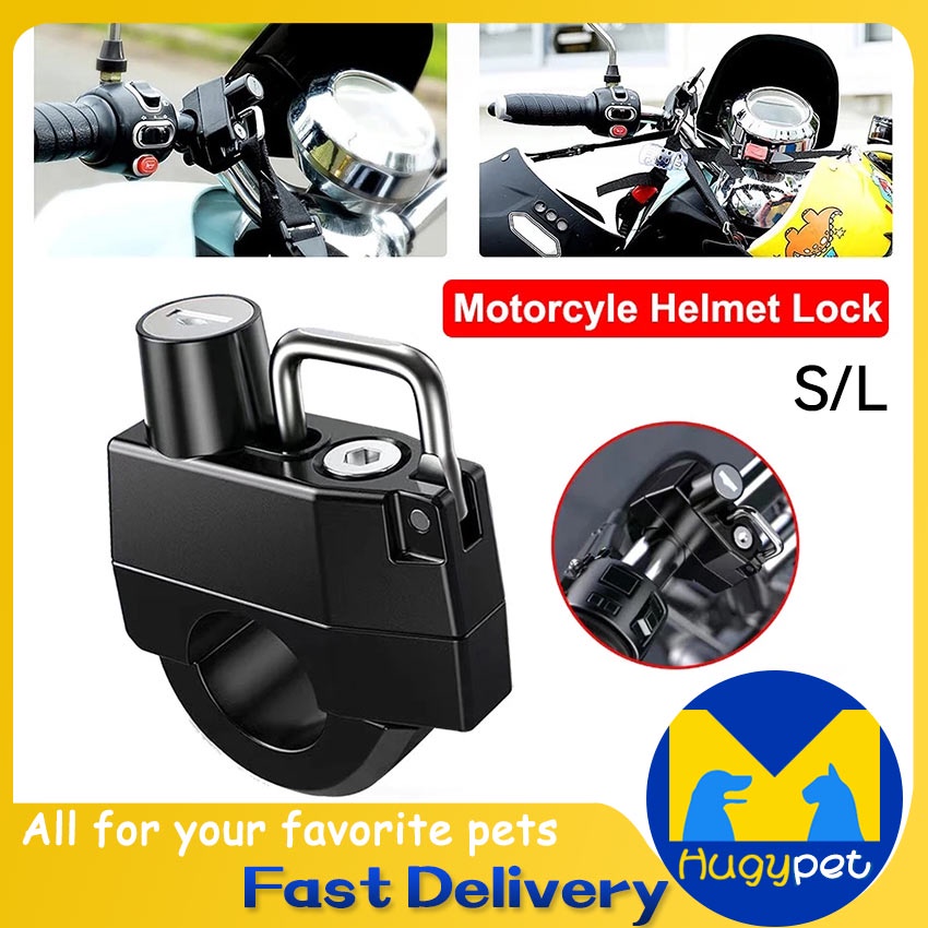 Universal Anti-Theft Helmet Security Lock Metal Black With Set ...