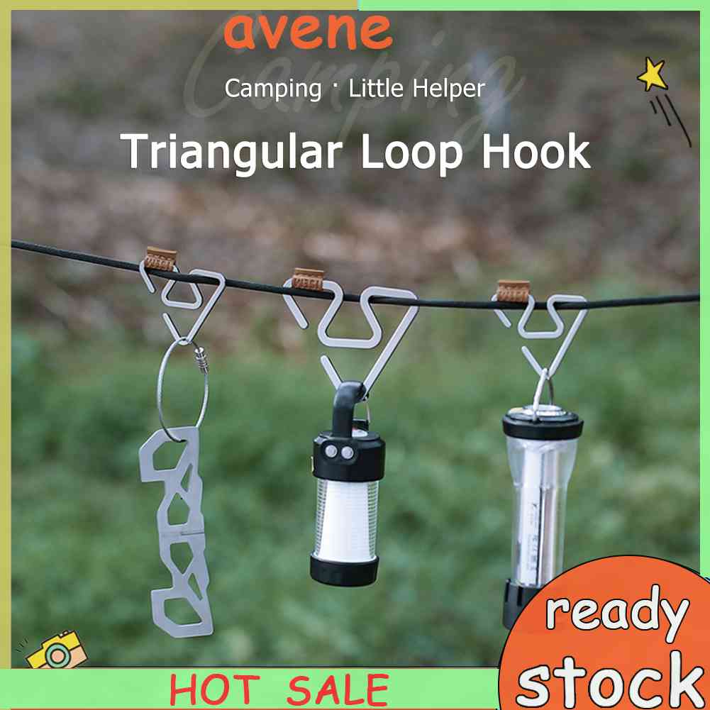 S-Shaped Triangle Hanger Hook Outdoor Camping Hiking Tent Lamp Hanging ...
