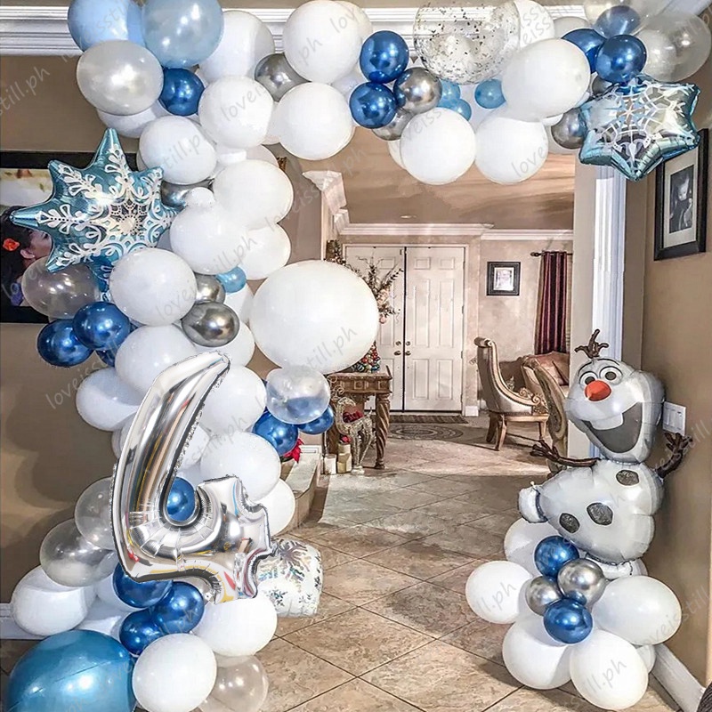 76pcs Disney Frozen Princess Balloons Garland Kit Olaf Snowflake ...