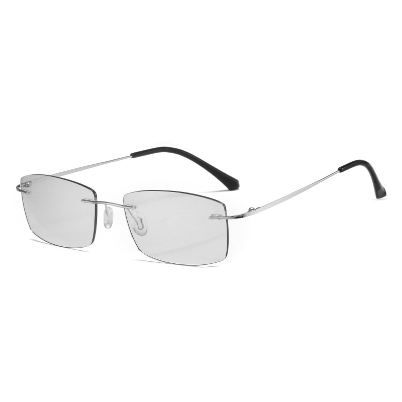 Photochromic Anti Radiation Frameless Glasses For Women Men Rimless ...