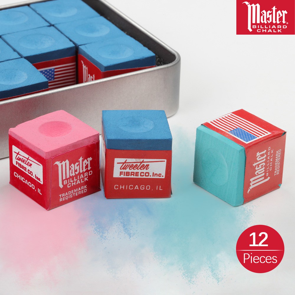 Original MASTER Billiard Chalk Oil Dry Chalk Pool Cue Chalk12 Pieces ...