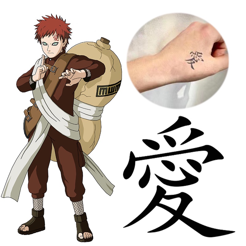 Anime Naruto Tattoo Stickers Gaara Cosplay Waterproof Tattoos Man Woman ...