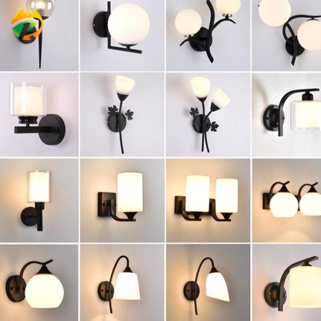 Wall lamp bedroom bedside lamp modern simple led living room background ...