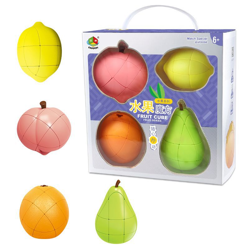 FanXin Fruit Magic Cube Pack Professional Stickerless Pear Orange Peach ...