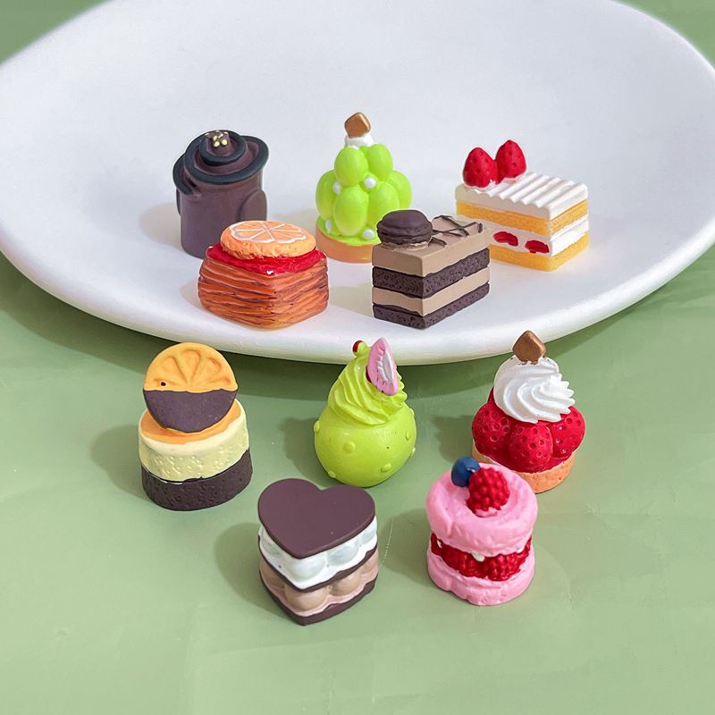 [20Types] 10pcs Cake Shaped Dessert Resin Decoration Crafts Flatback ...