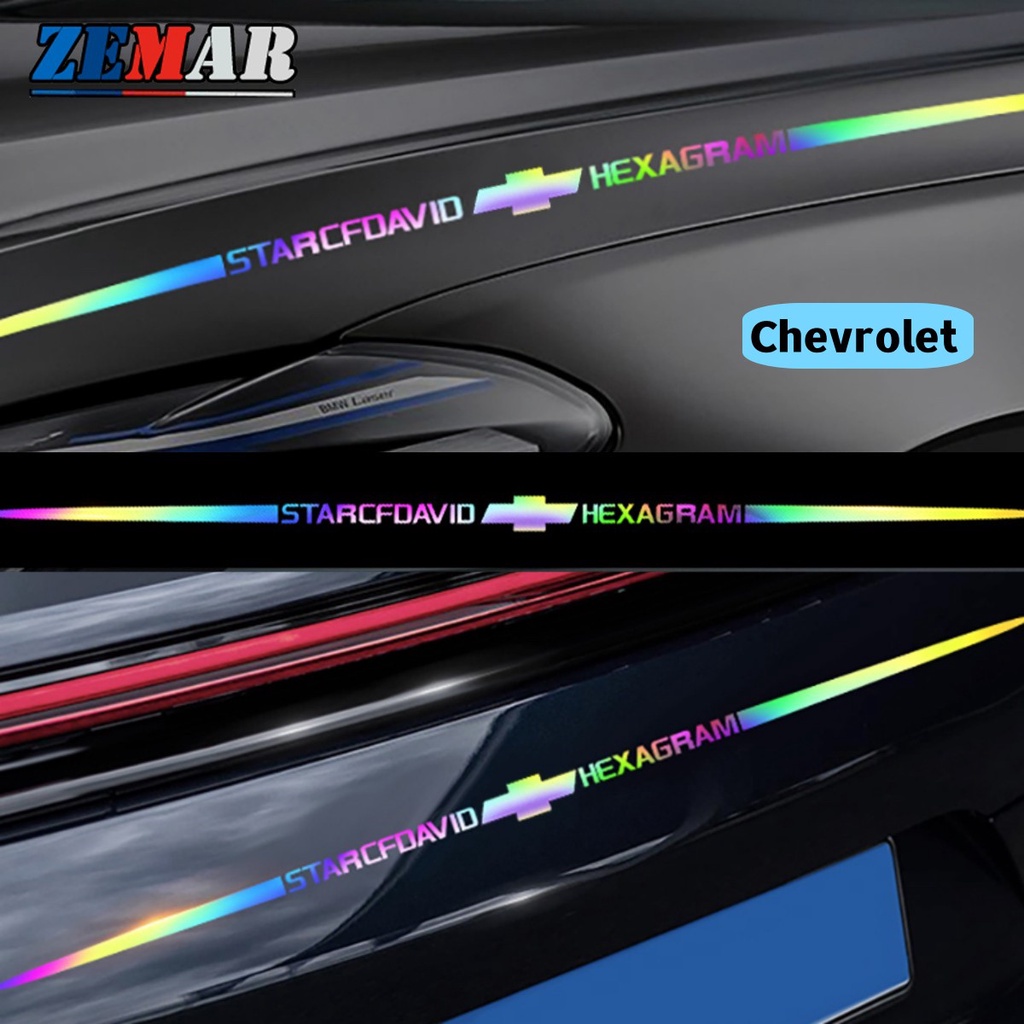 1Pc Chevrolet Logo Laser Reflective Sticker Colorful Car Sticker For ...