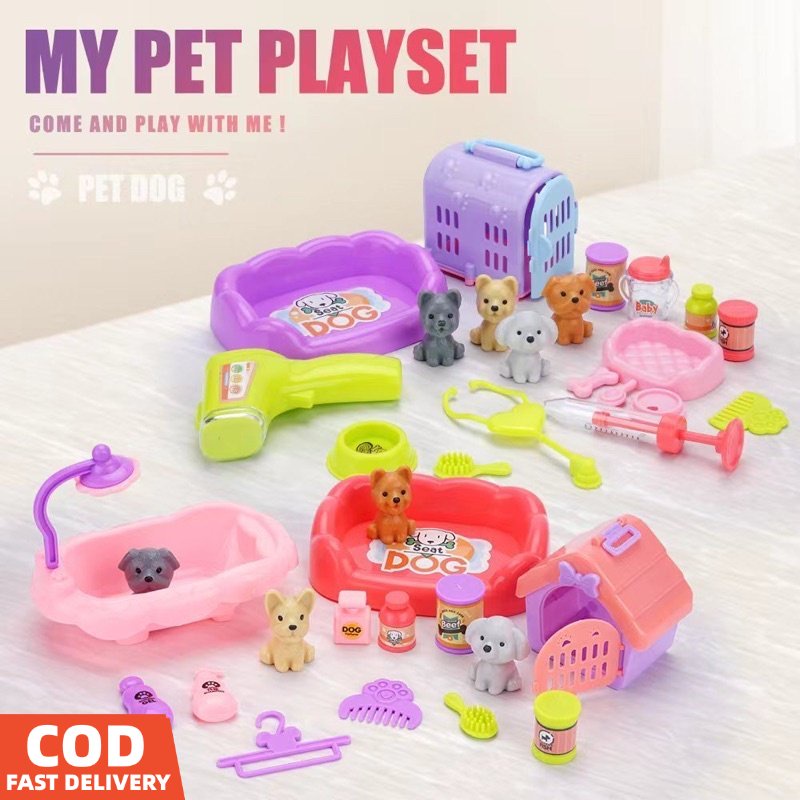 17piece Toy Pet Dog Set for Barbie BJD FR Doll Clothes Accessories Play ...