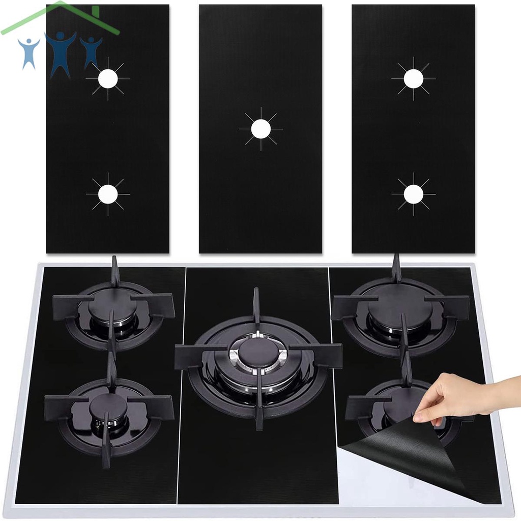 Universal Gas Stove Protectors Reusable Gas Stove Burner Covers 5 Hooks ...