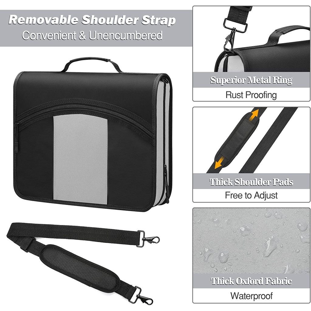 MoKo Zipper Binder, 3 inch 3 Ring Binder with Zipper, 600 Sheet ...