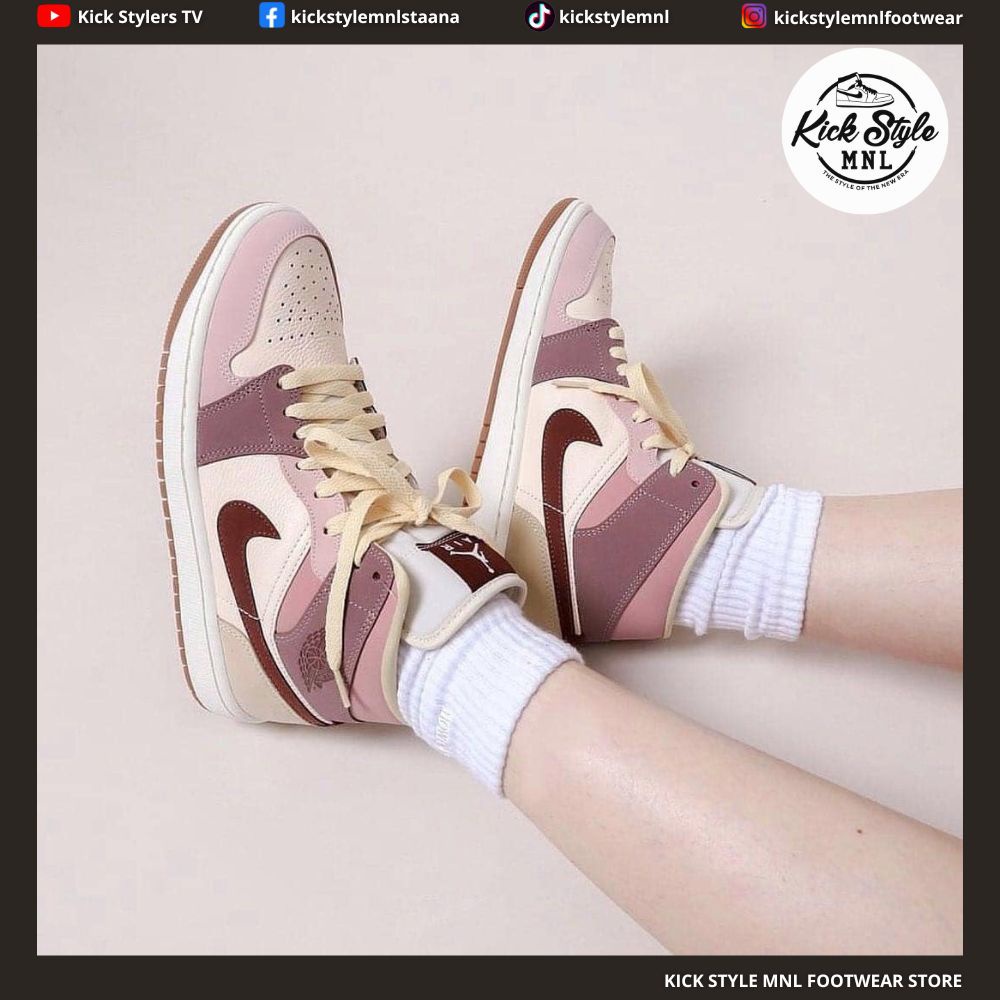 1 MID [Dark Pony Smoky Mauve] - Women's Casual Mid Cut Sneaker Shoes ...