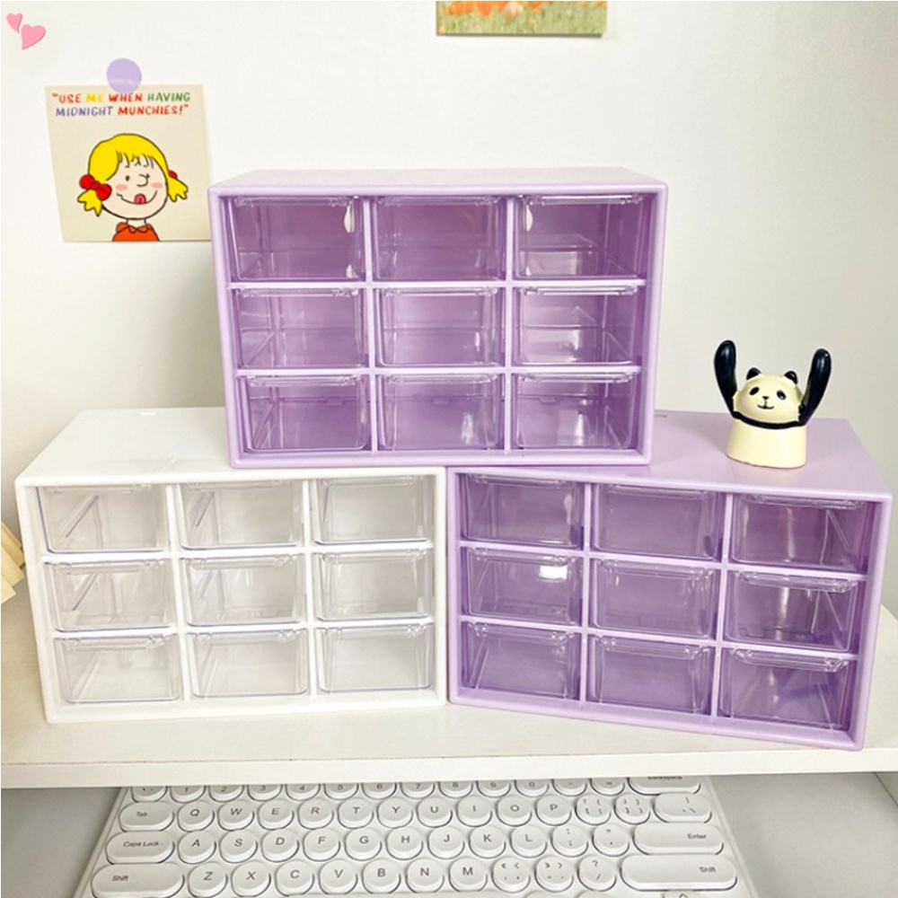Desktop Plastic Organizer with 9 Mini Drawers, School Teacher Toolbox ...