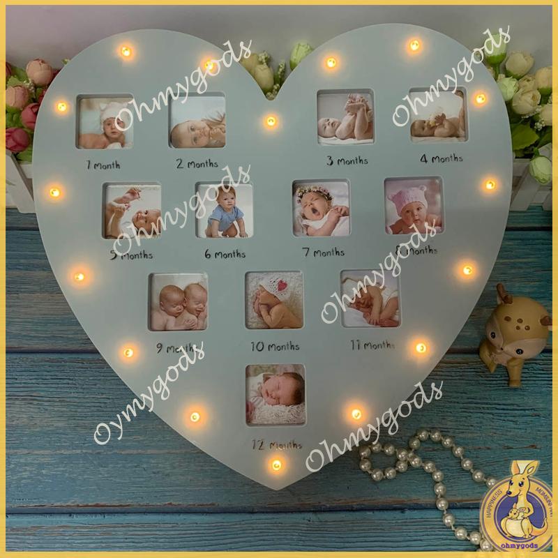 OMG* First Year Baby Keepsake Frame with Light 0-12 Month Pictures ...