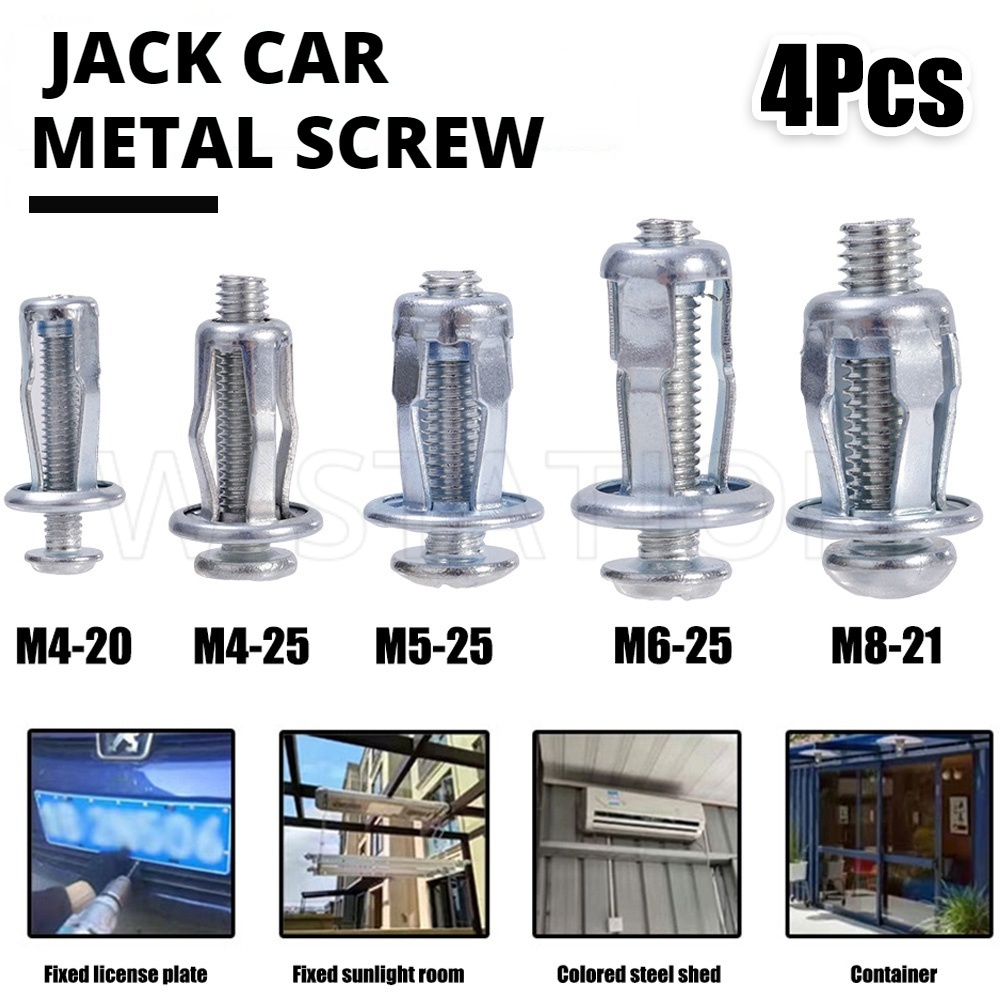 4Pcs M4 M5 M6 M8 Jack Nuts / Petal Rivet Lock Nuts with Screw / Mental ...