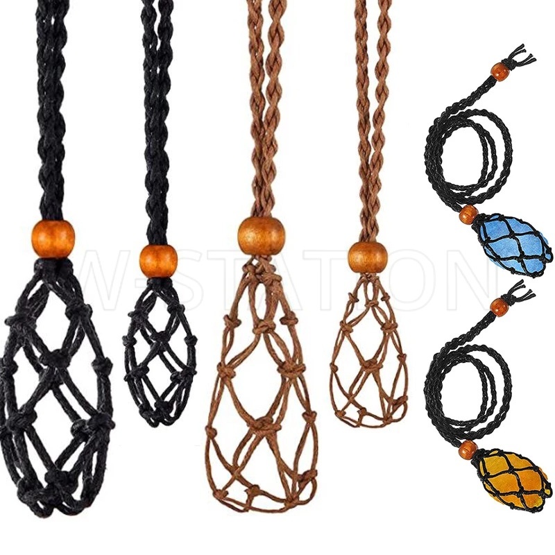 Retro Woven Pendant Bracelet Net Pocket Retractable Net Bag Pendant ...