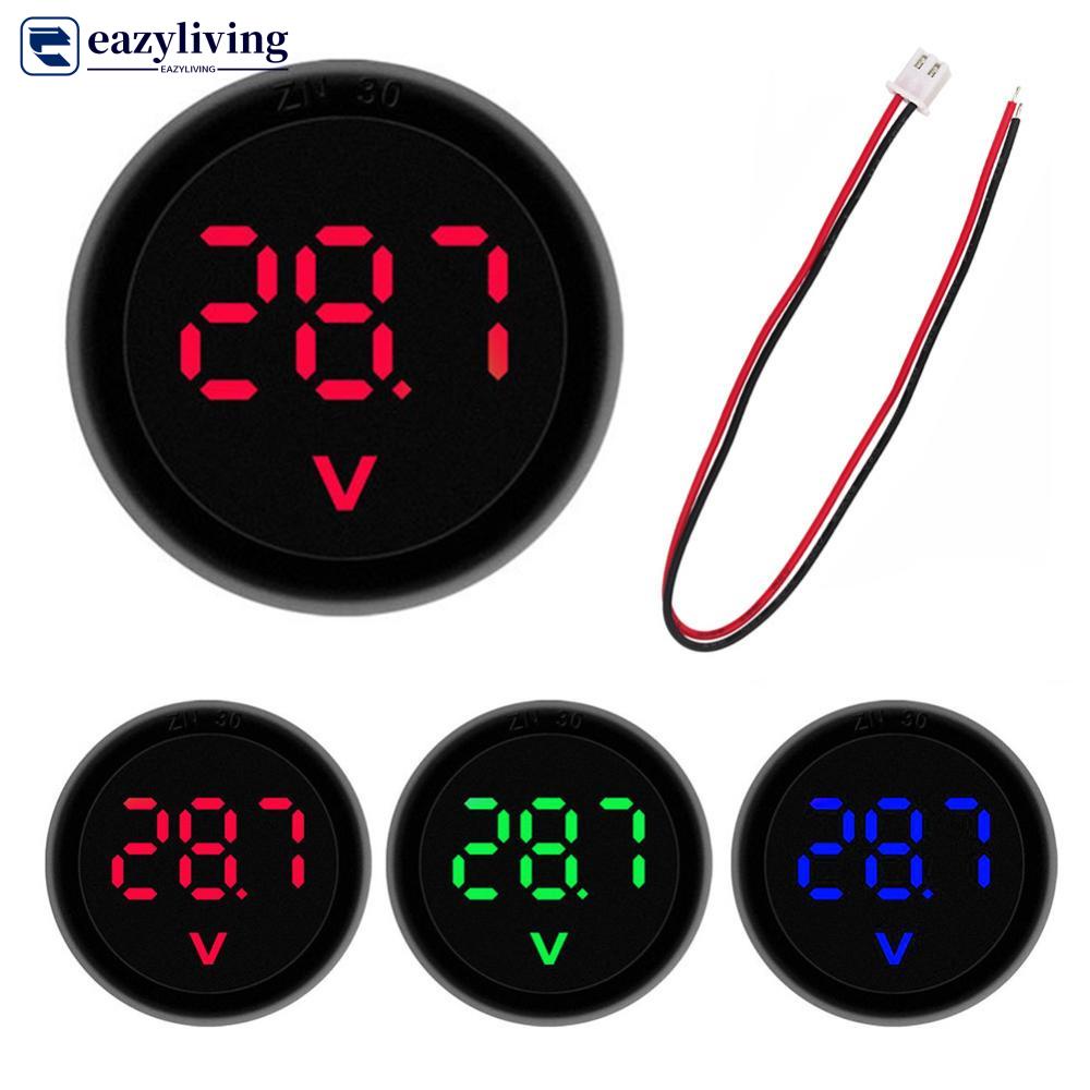 EAZYLIVING LED Digital Display Circular Two-wire Voltmeter DC Digital ...