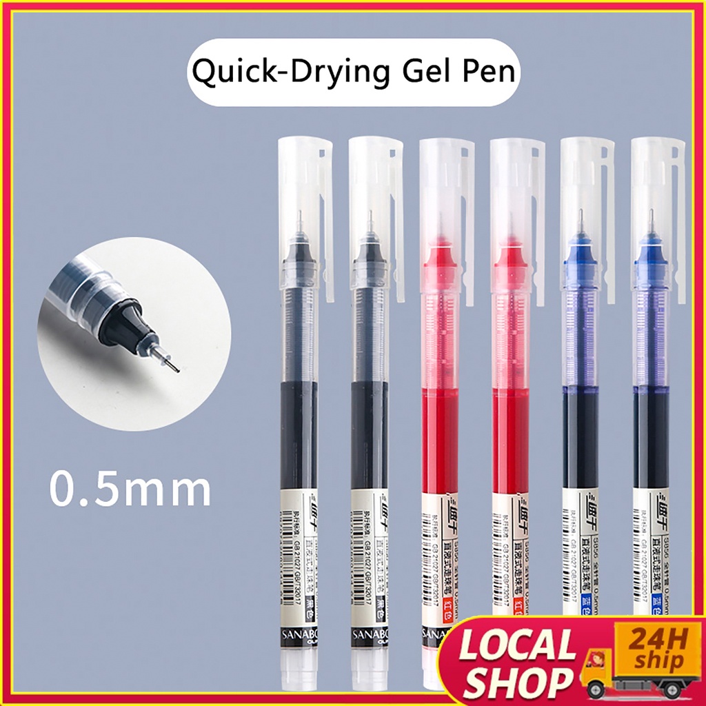 Straight Liquid Rollerball Gel Pen 0.5 Needle Tube Quick Dry | Shopee ...