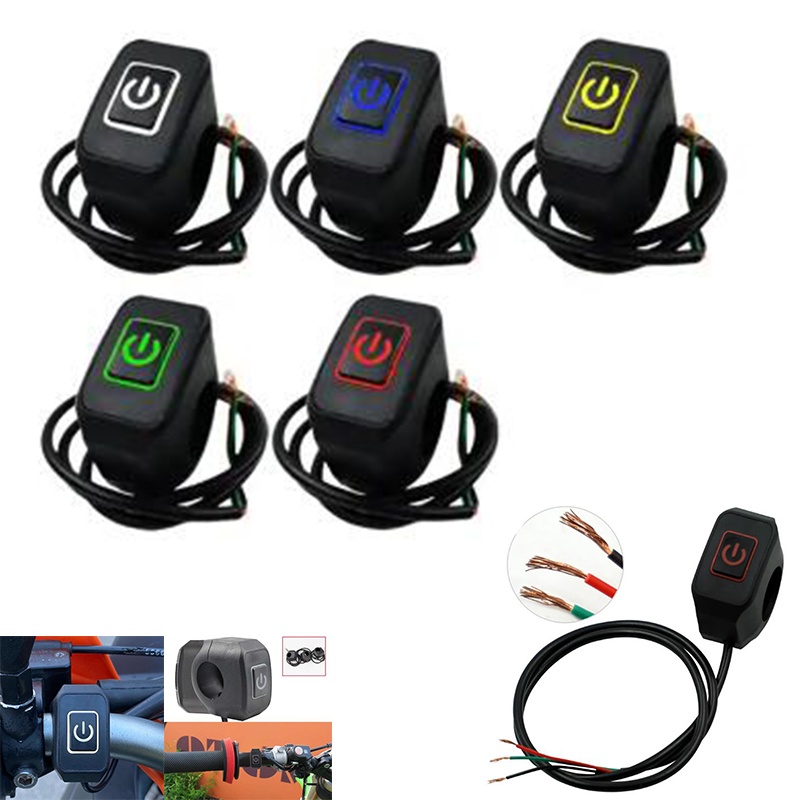 22mm Motorcycle Modified Waterproof Handlebar Switch with LED Light ...