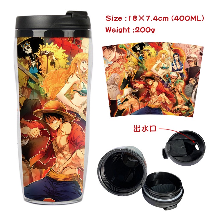 ONE PIECE Cup Luffy Anime Thermos Tumbler Student Drinking Cup High ...