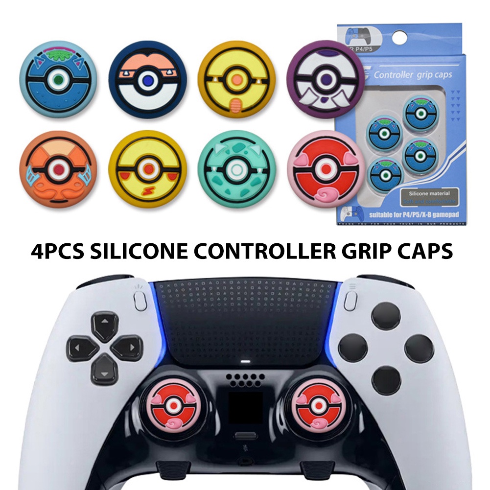 4pcs Silicone Thumb Grip Cap Cover For PS5 PS4 Slim Pro PS3 Xbox One ...