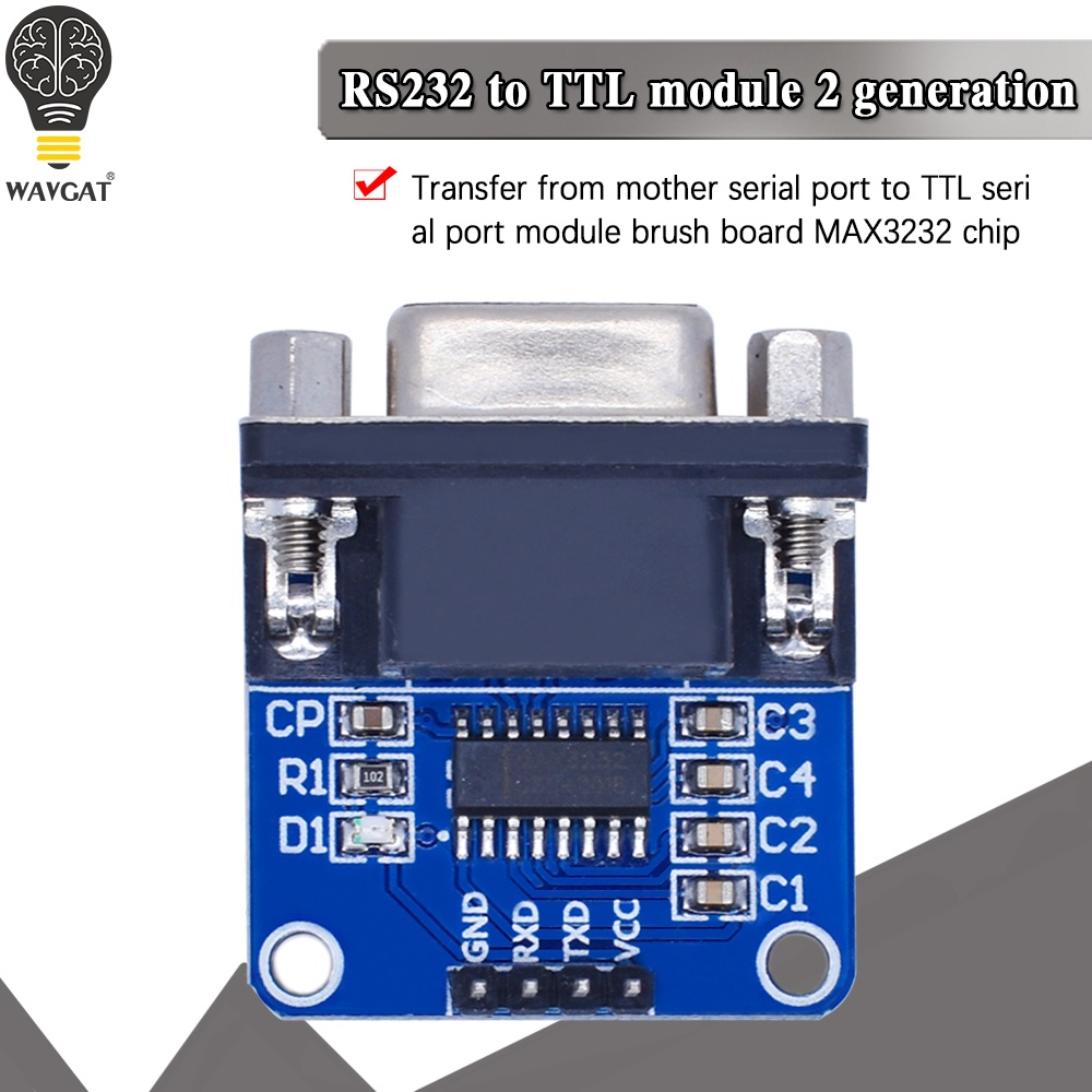 MAX3232 RS232 to TTL Serial Port Converter Module DB9 Connector MAX232 For Arduino | Shopee ...